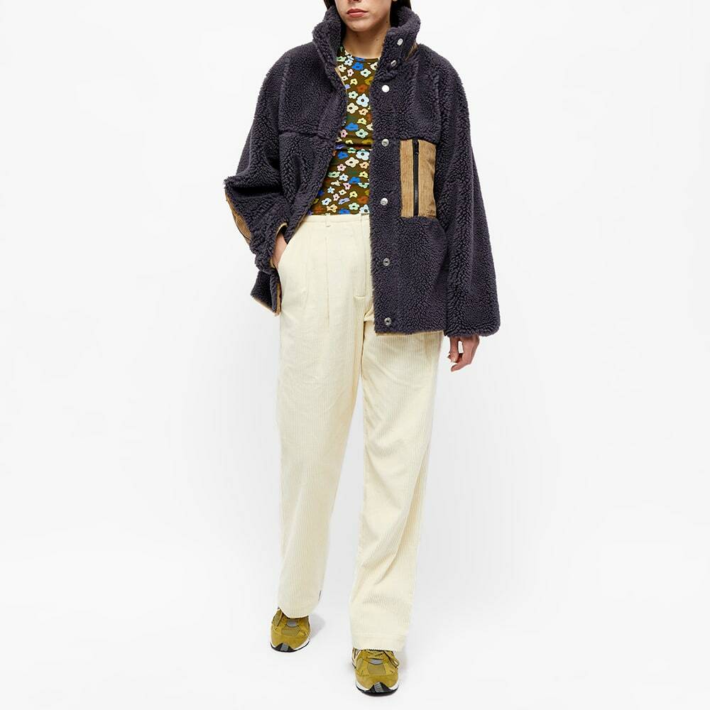 Sandy Liang Women's Rooney Fleece Jacket in Charcoal Sandy Liang