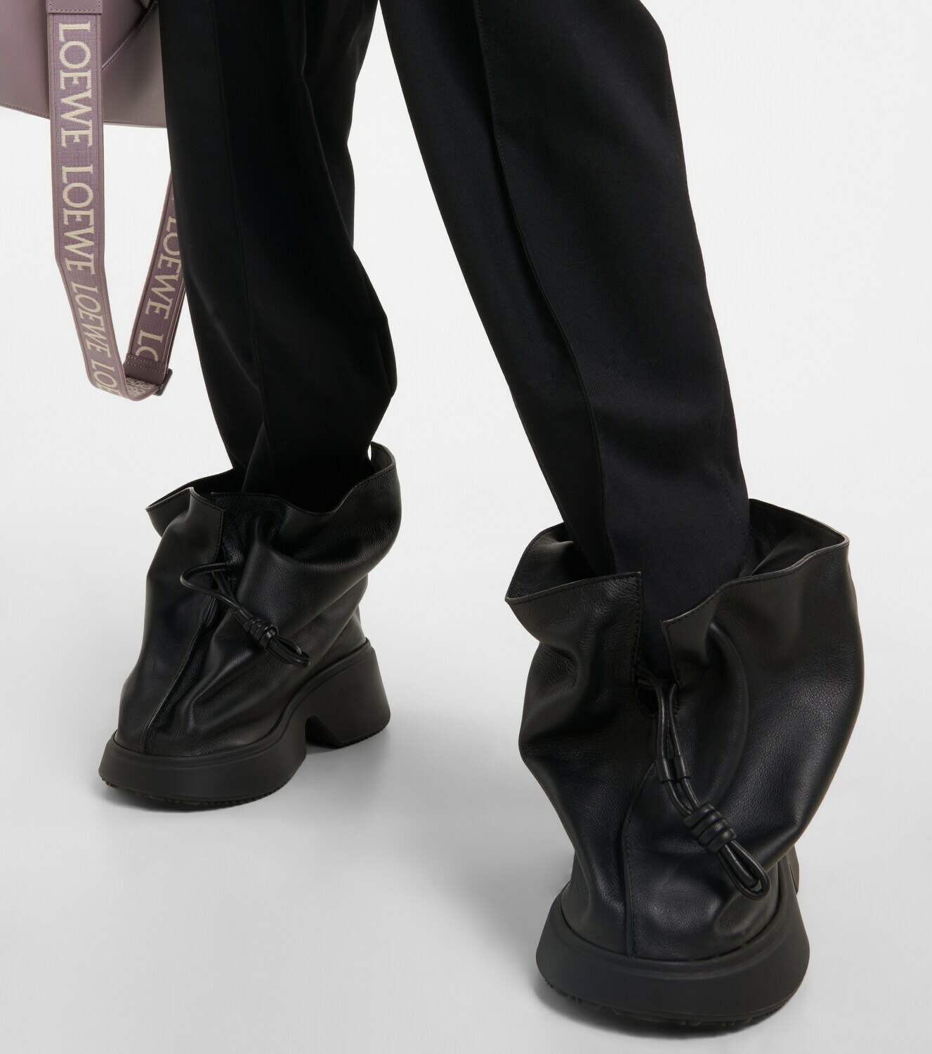 Loewe - Flamenco leather wedge ankle boots Loewe