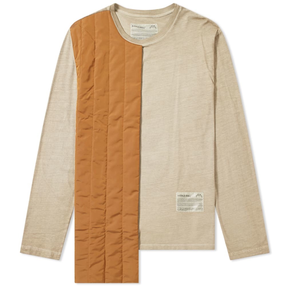 A-COLD-WALL* Long Sleeve Split Quilted Panel Tee A-Cold-Wall*