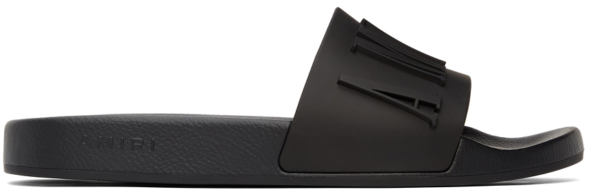 AMIRI Black Logo Pool Slides Amiri