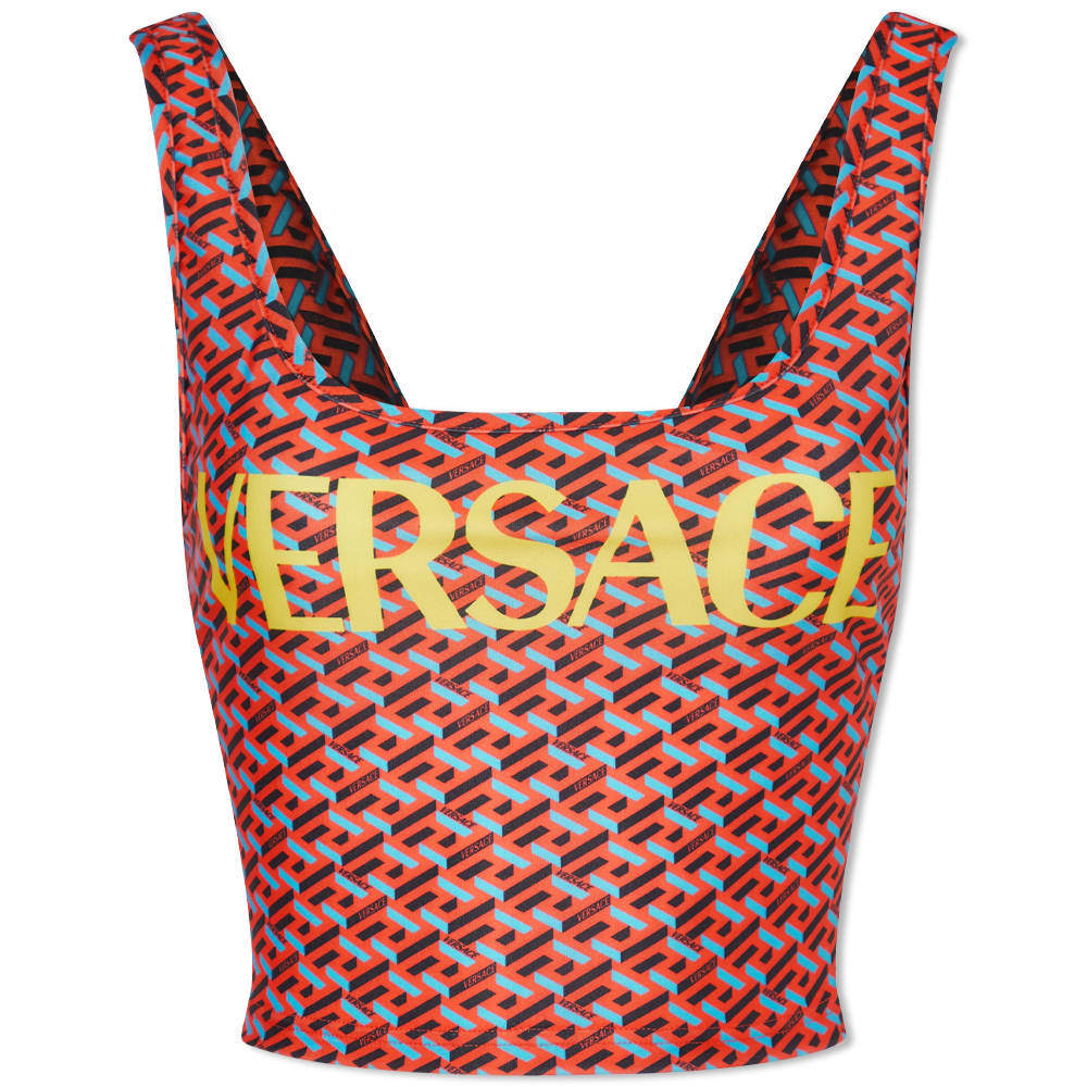 Versace Cropped Logo Bikini Top Versace