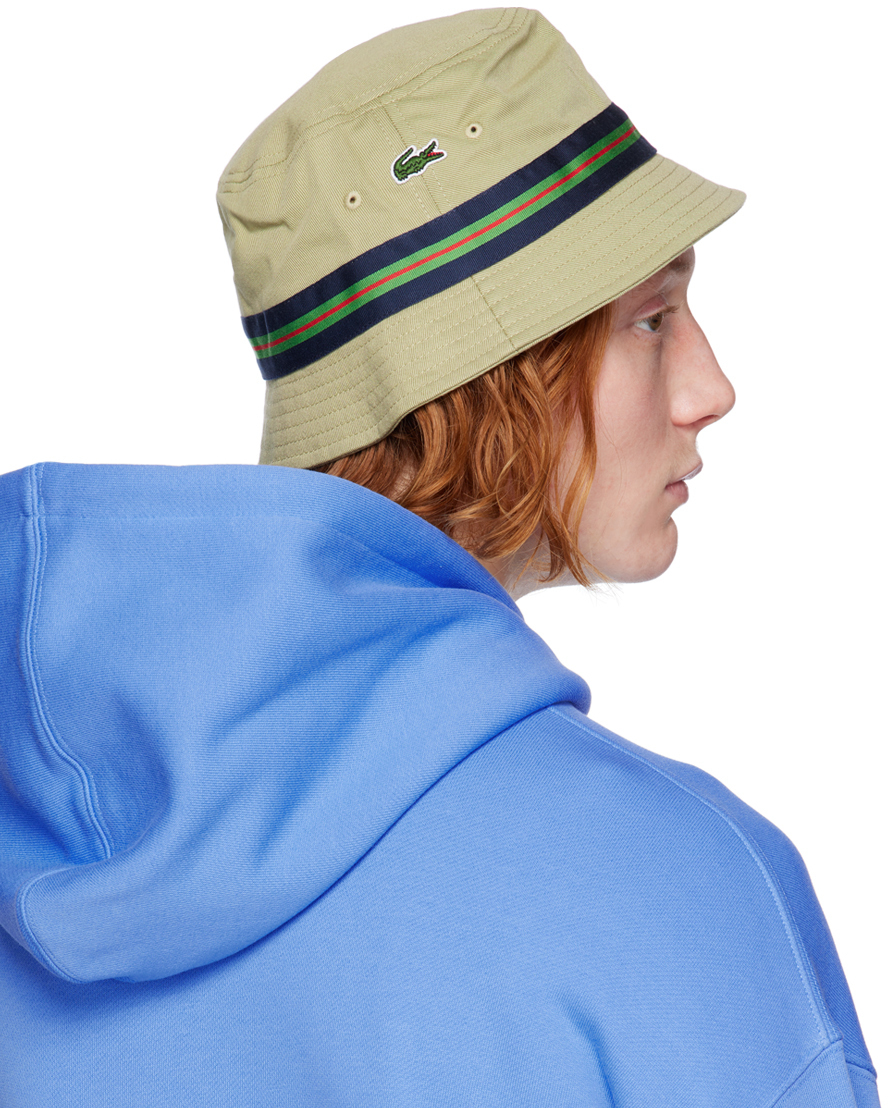 Lacoste Khaki Patch Bucket Hat Lacoste