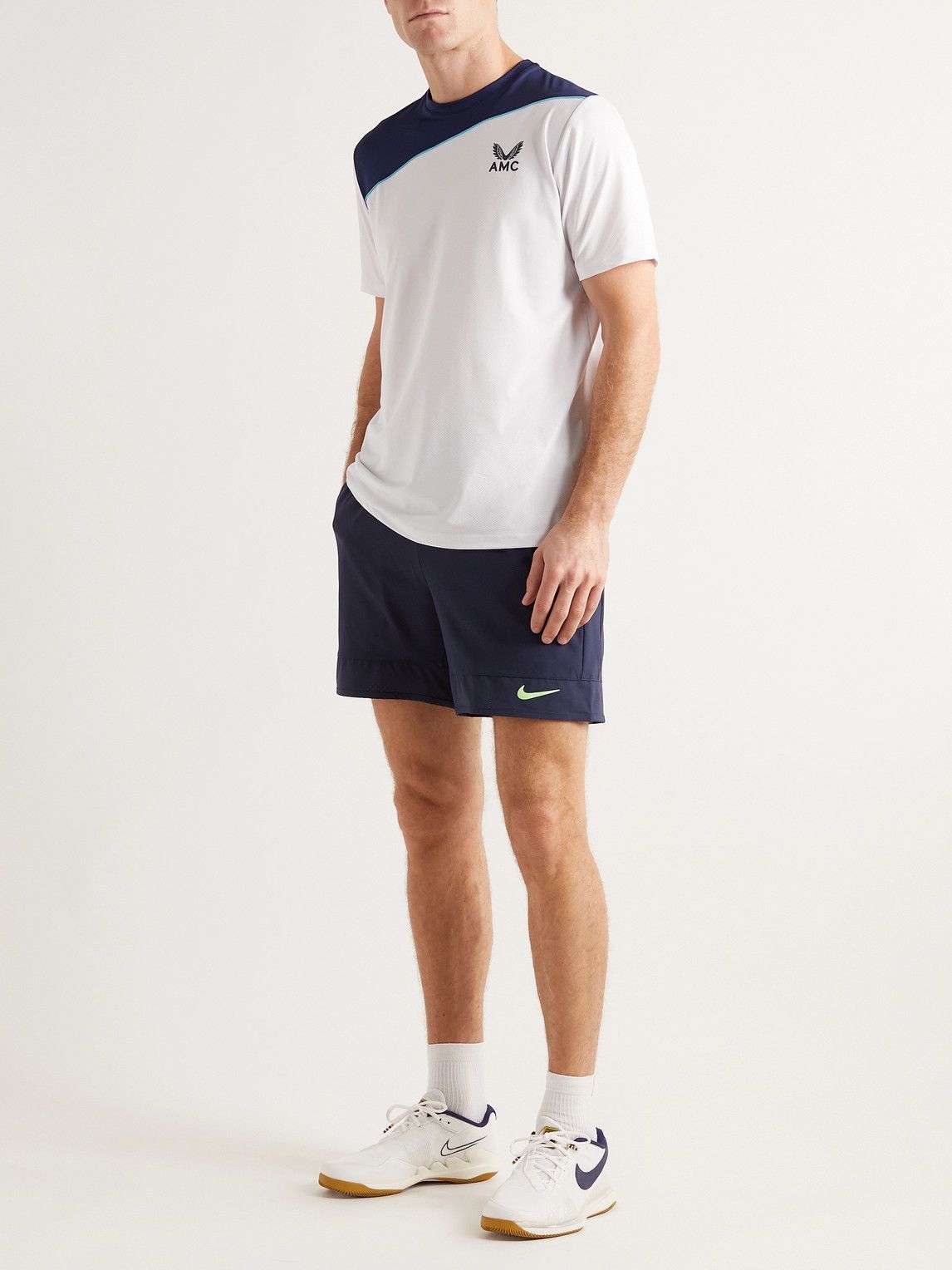 Castore - Logo-Print Panelled Stretch-Jersey Tennis T-Shirt - White CASTORE