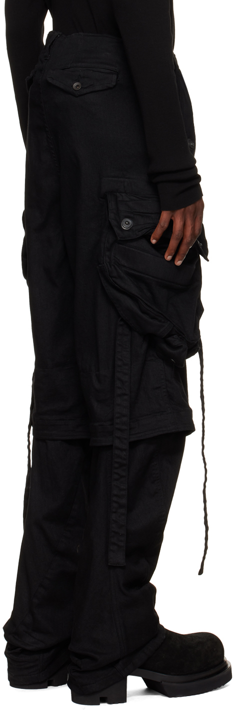 Julius Black Layered Gas Mask Cargo Pants Julius