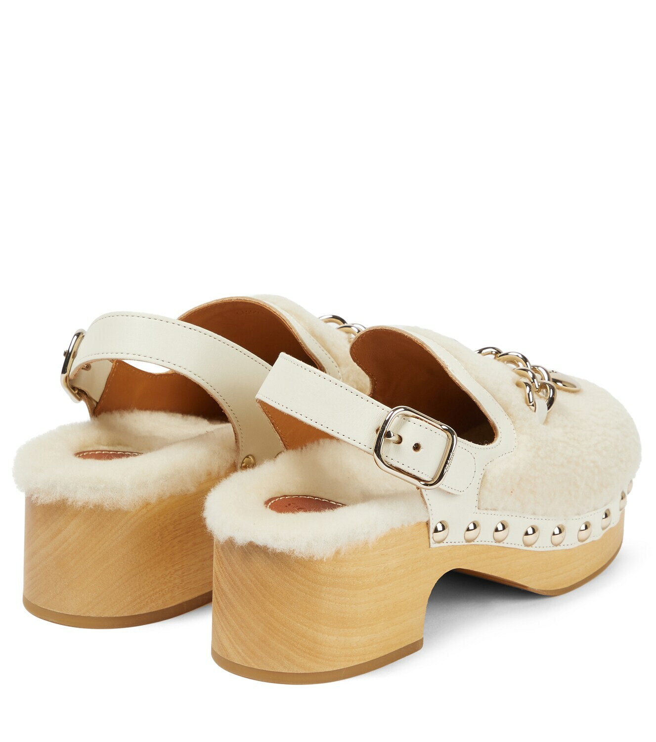 Chloe - Ninna embellished teddy clogs Chloe