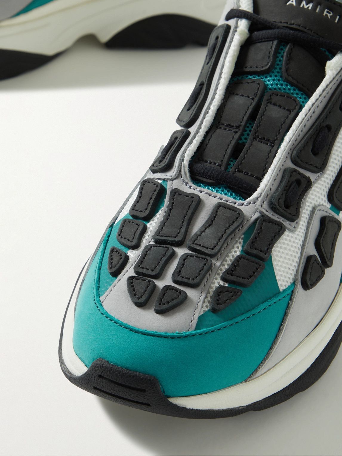 AMIRI - Bone Runner Nubuck-Trimmed Mesh Sneakers - Blue Amiri