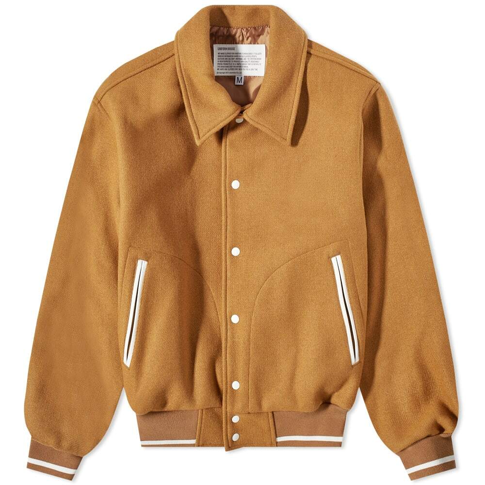 Uniform Bridge Men's Wool Varsity Blouson in Beige Uniform Bridge