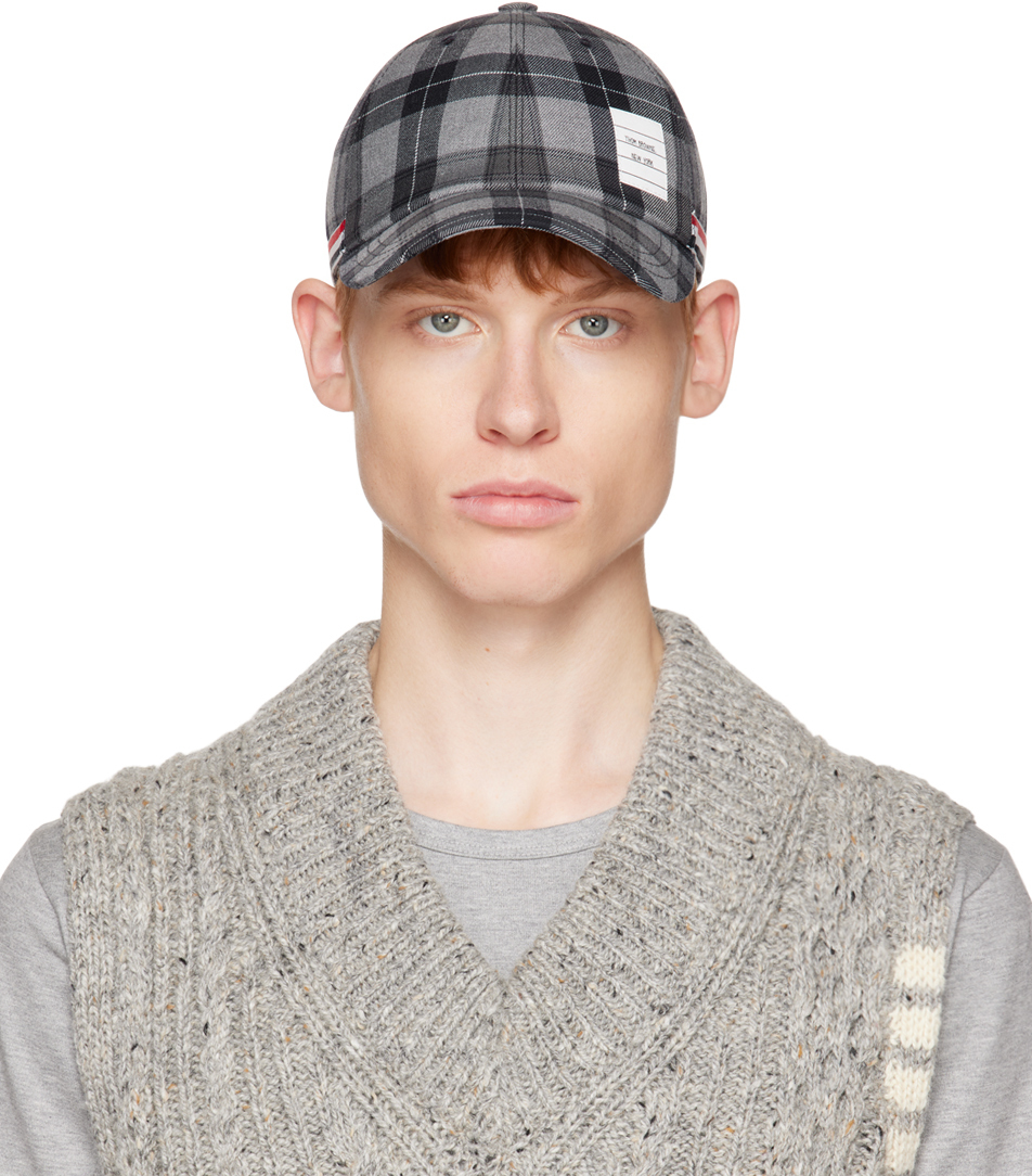 Thom Browne Gray Baseball Cap Thom Browne