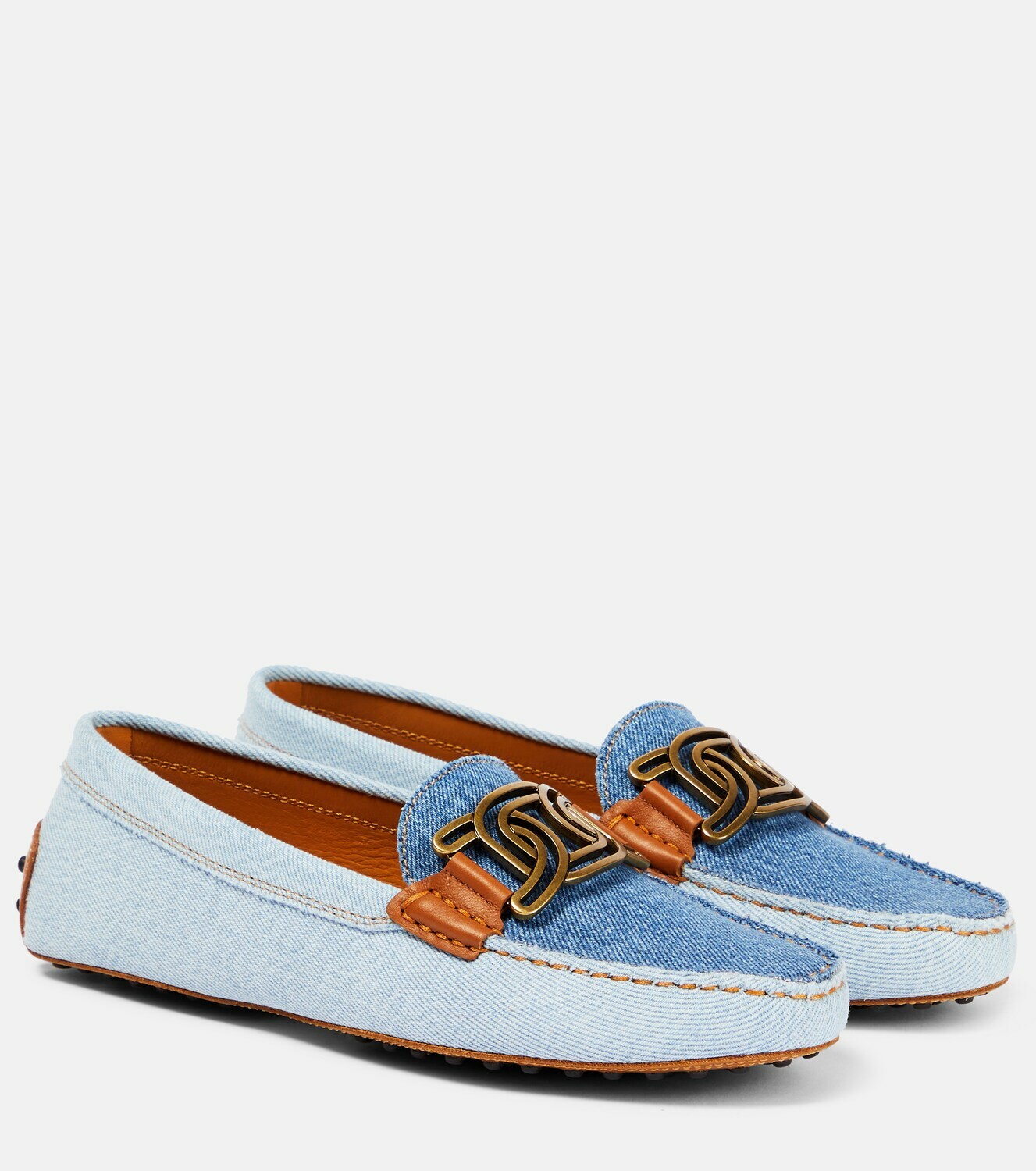 Tod's - Gommino denim and leather loafers Tod's