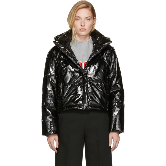 MSGM Black Cropped Bomber Jacket MSGM