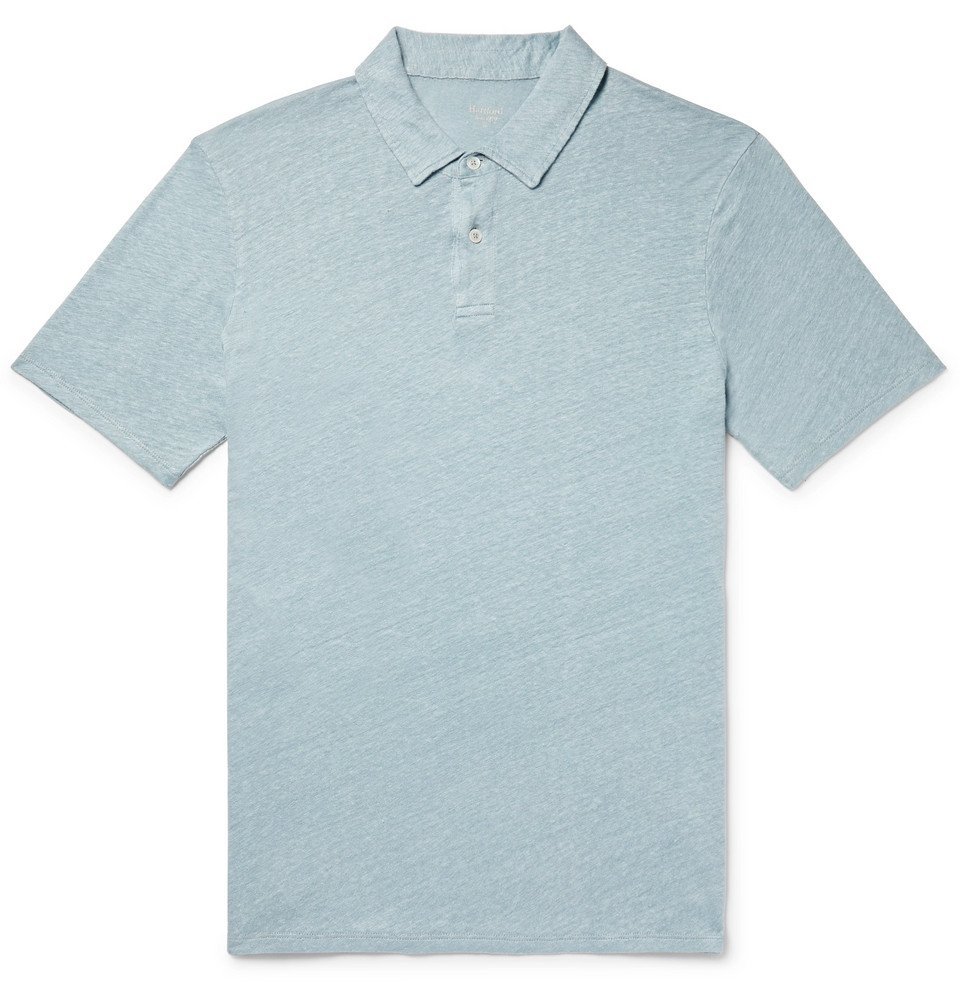 Hartford - Slub Linen Polo Shirt - Light blue Hartford