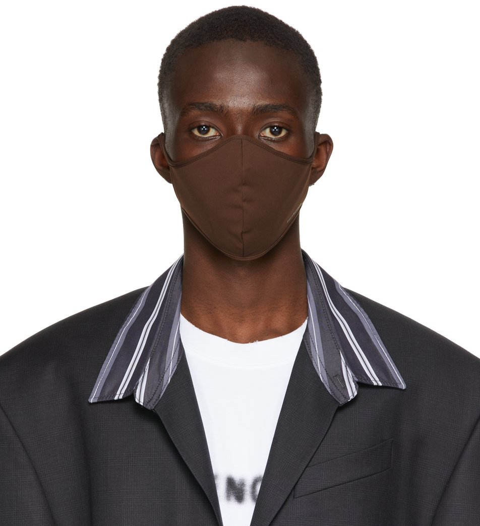 Balenciaga Brown Nylon Logo Mask Balenciaga