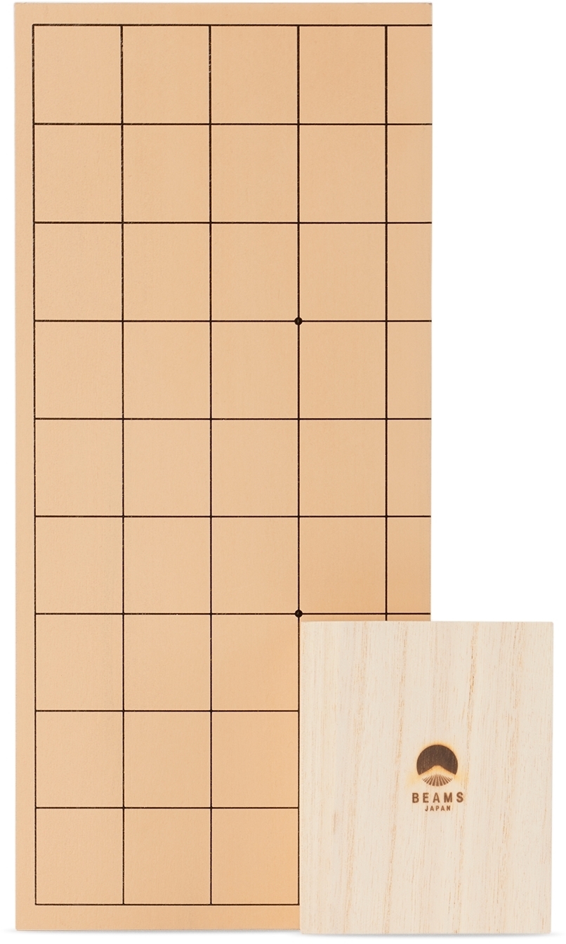 BEAMS JAPAN Beige Shogi Board Set BEAMS JAPAN