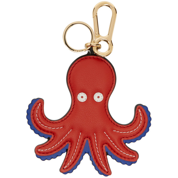 Loewe Red Octopus Leather Keychain Loewe
