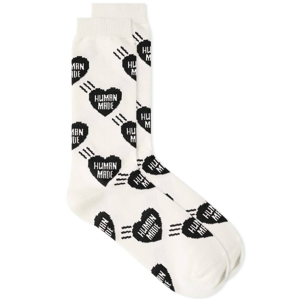 Human Made Men's Heart Pattern Sock in Black Human Made