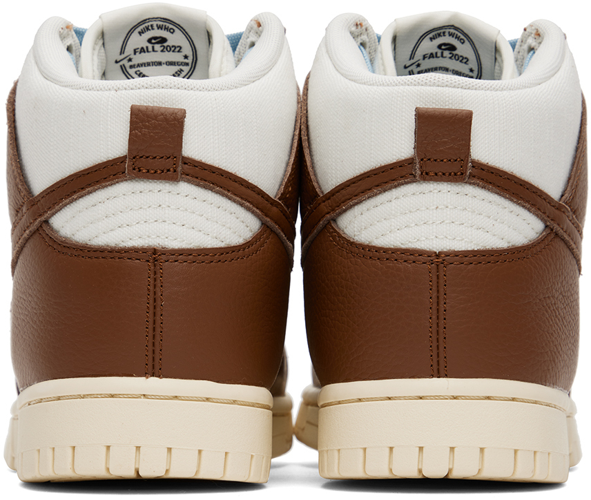Nike Off-White & Brown Dunk Hi Retro PRM Sneakers Nike