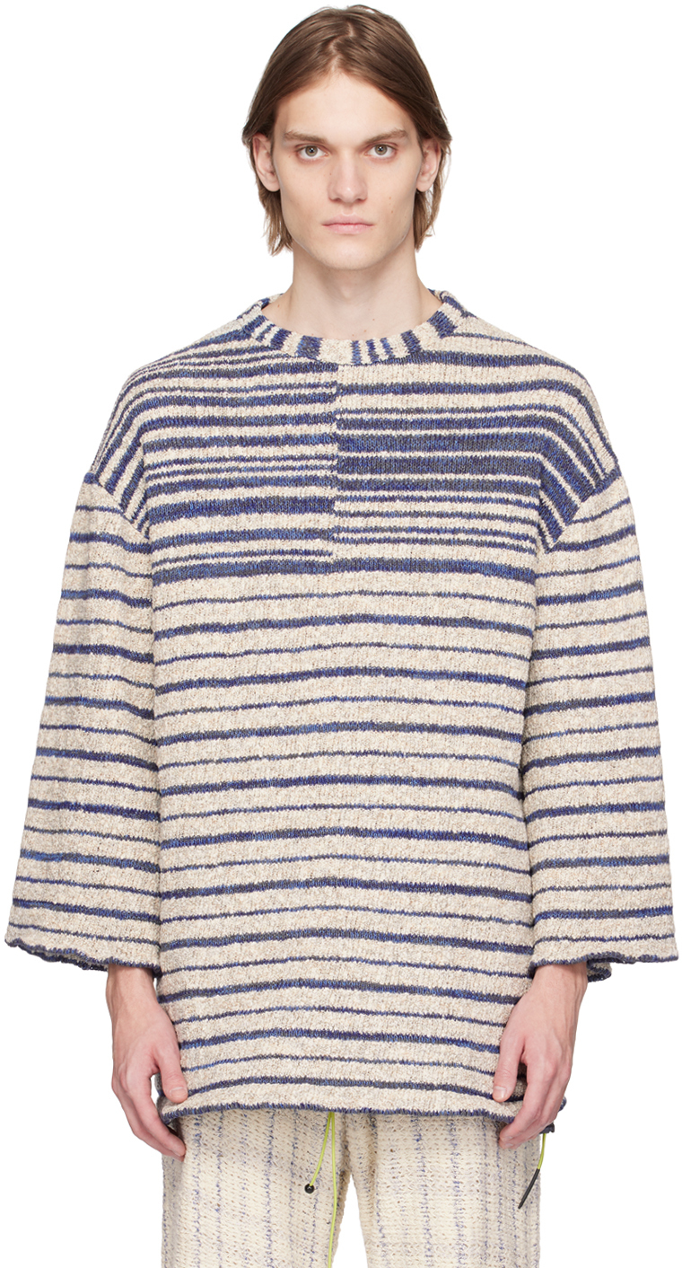 VITELLI SSENSE Exclusive Off-White & Blue Sweater Vitelli