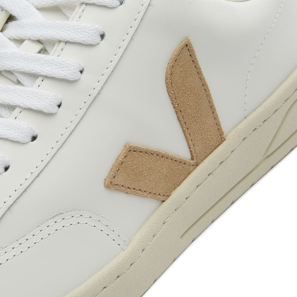 Veja Men's V-12 Leather Sneakers in Extra White/Dune VEJA