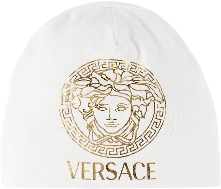 Versace Baby White Medusa Beanie Versace