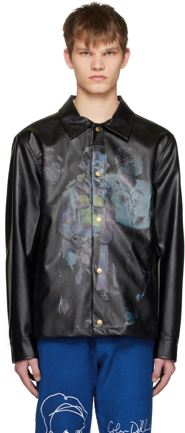 KidSuper Black Street Hooligans Faux-Leather Jacket KidSuper