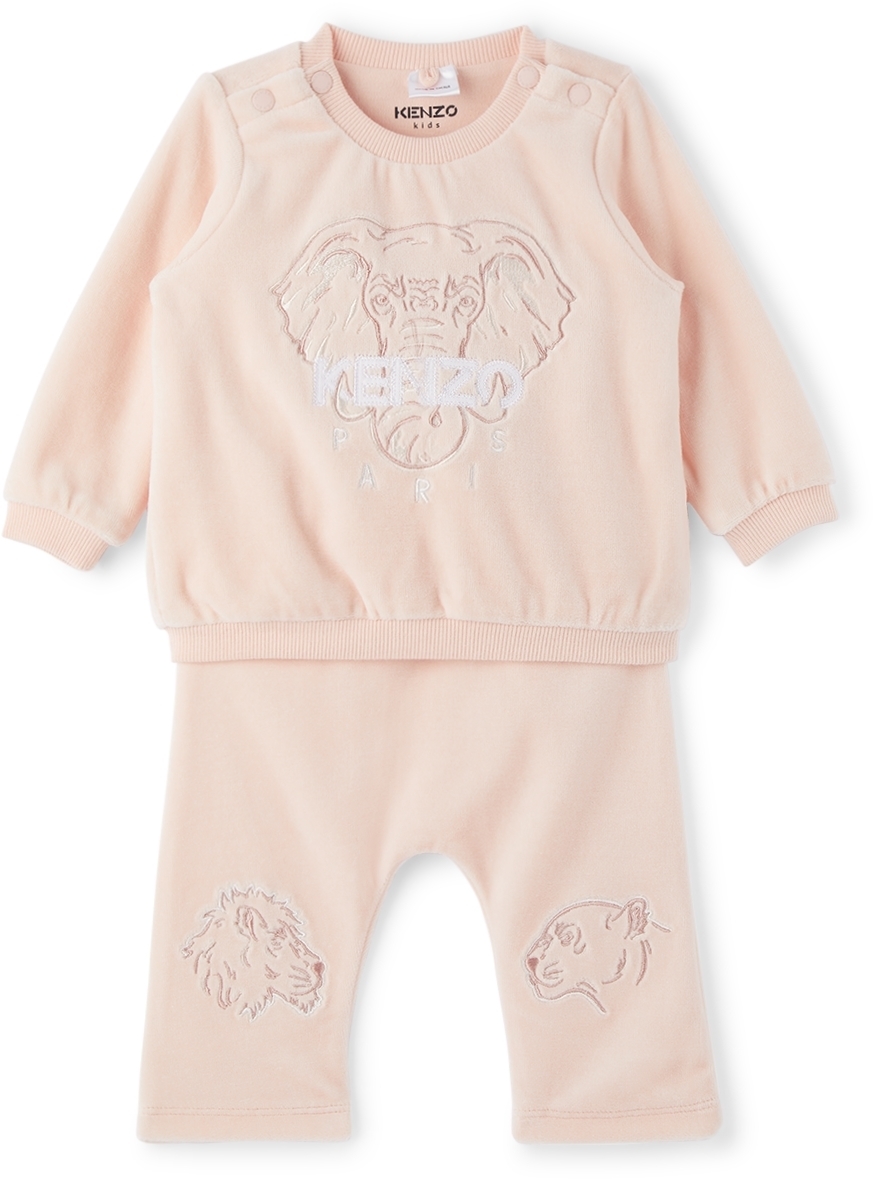 Kenzo Baby Pink Elephant Tracksuit Set Kenzo