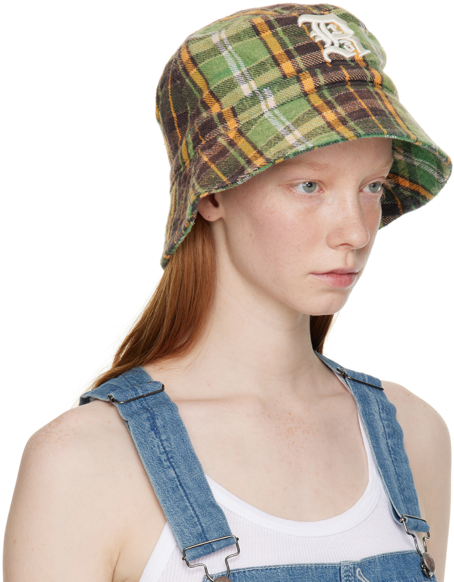 R13 Green Plaid Bucket Hat R13