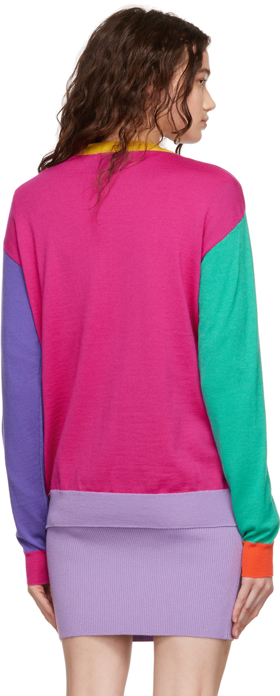 Moschino Pink Color Block Sweater Moschino