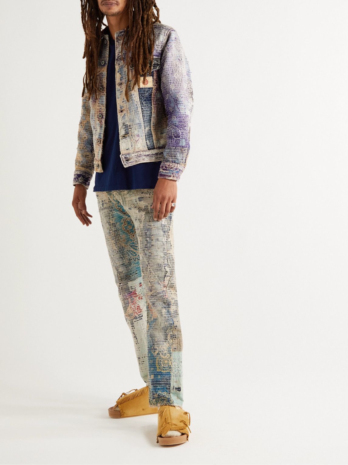 PROLETA-RE-ART - Patchwork Denim Trucker Jacket - Purple