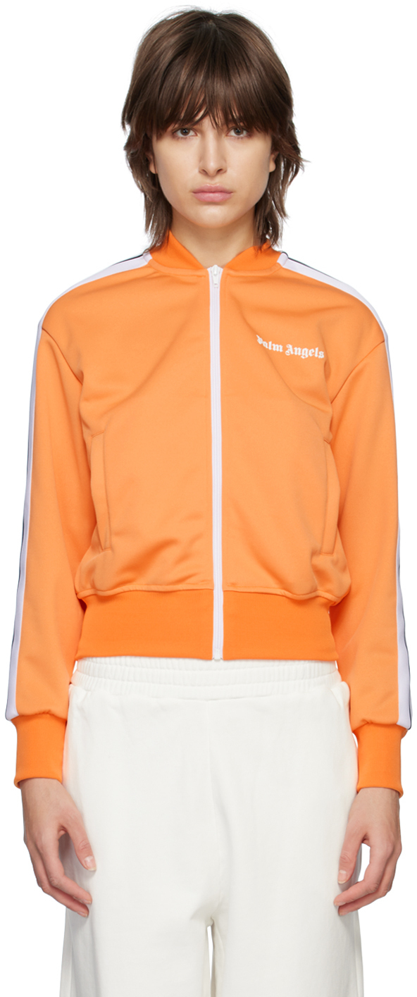 Palm Angels Orange Bomber Track Jacket Palm Angels