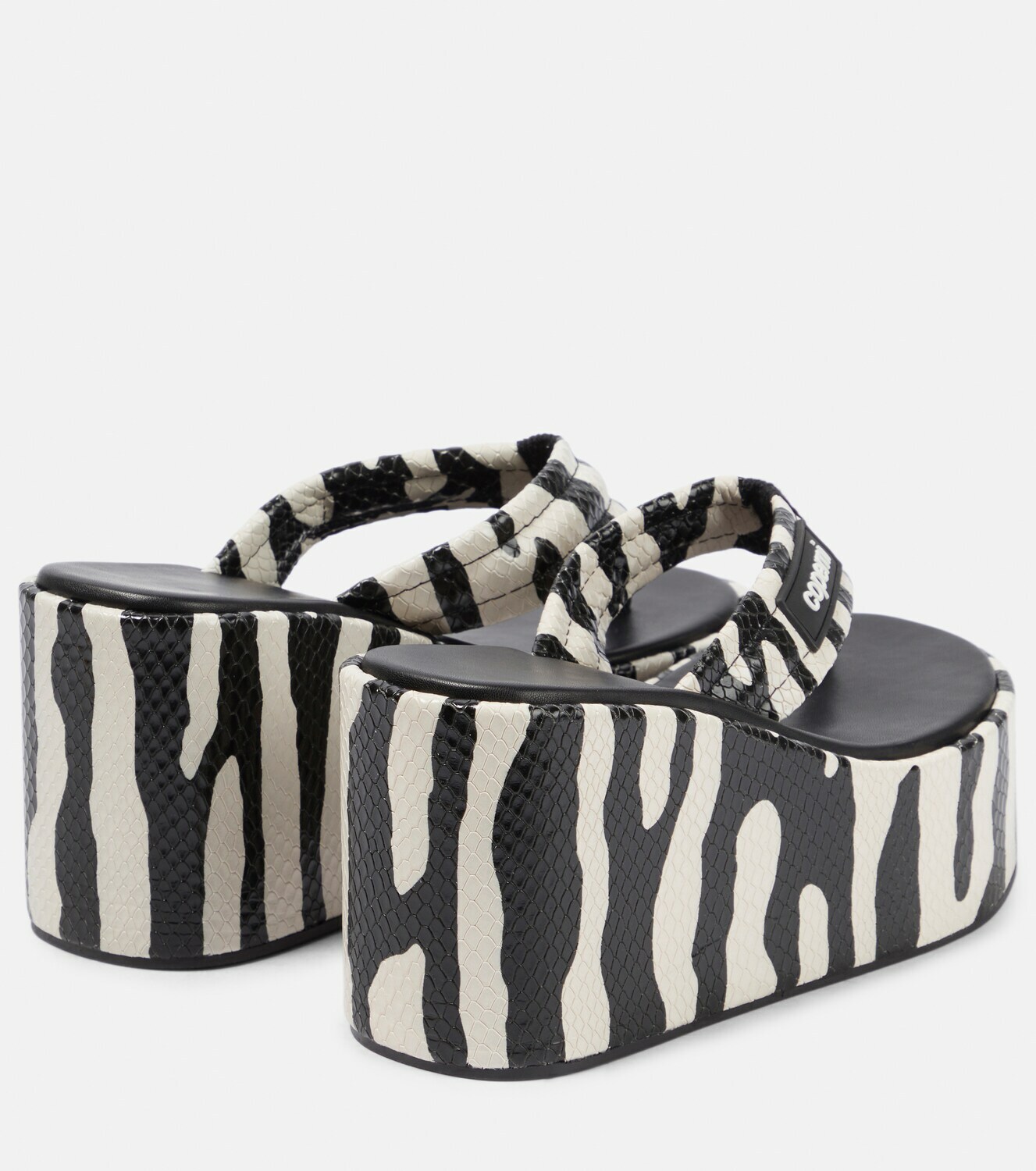 Coperni - Zebra-print platform thong sandals Coperni