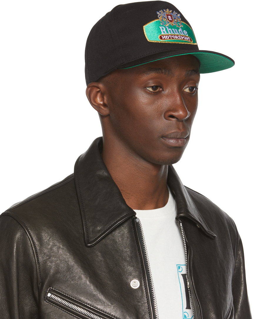 Rhude Black Racing Crest Cap Rhude