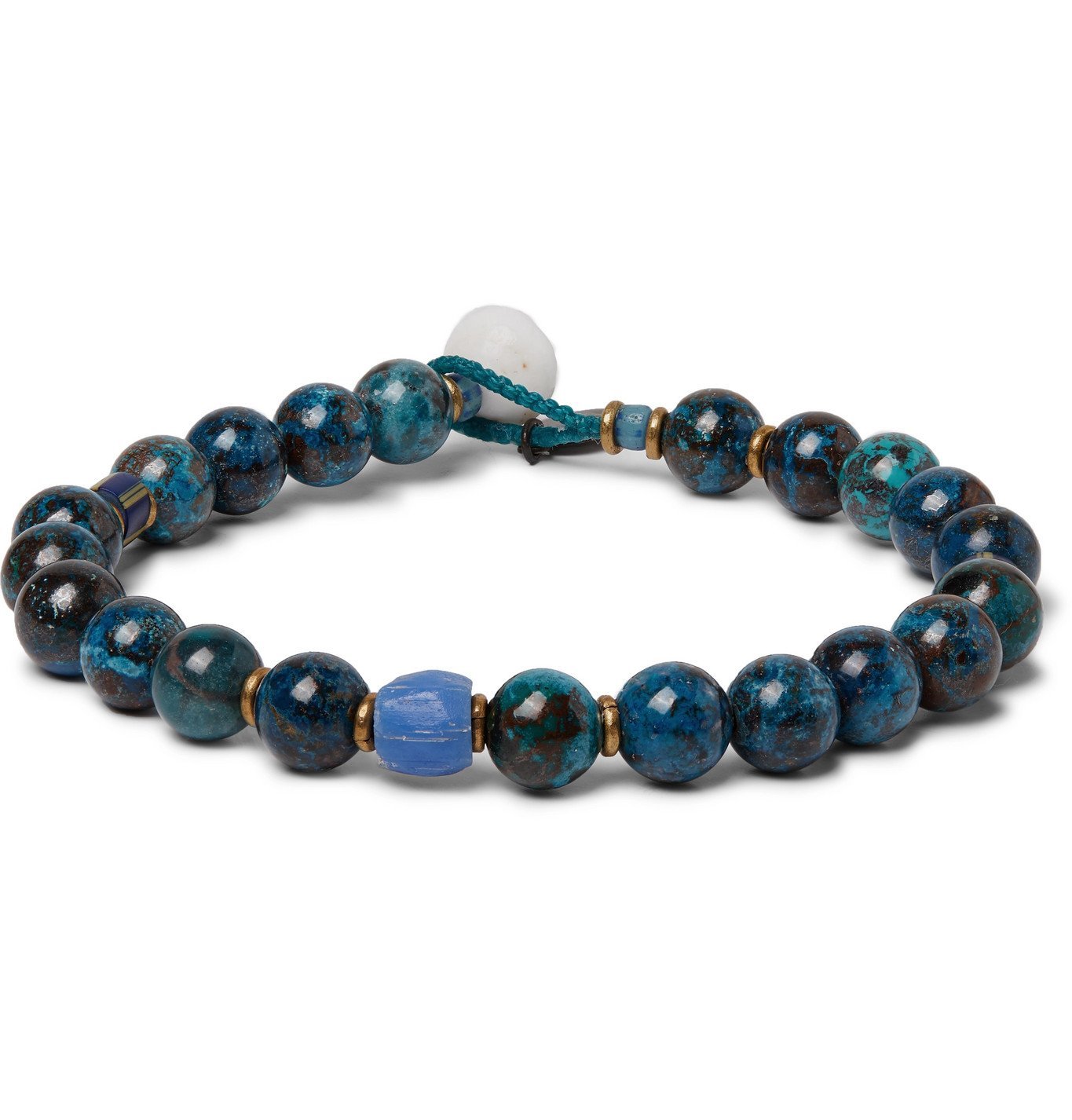 Mikia - Chrysocolla, Gold-Tone and Bead Bracelet - Blue Mikia