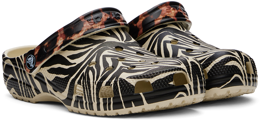 Crocs Off-White & Black Classic Zebra Clogs Crocs