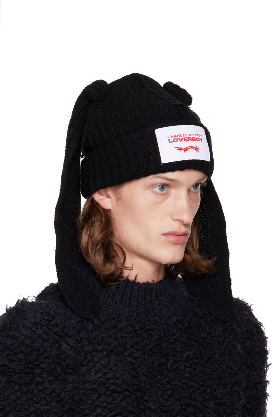 Charles Jeffrey Loverboy Black Chunky Rabbit Beanie Charles Jeffrey ...