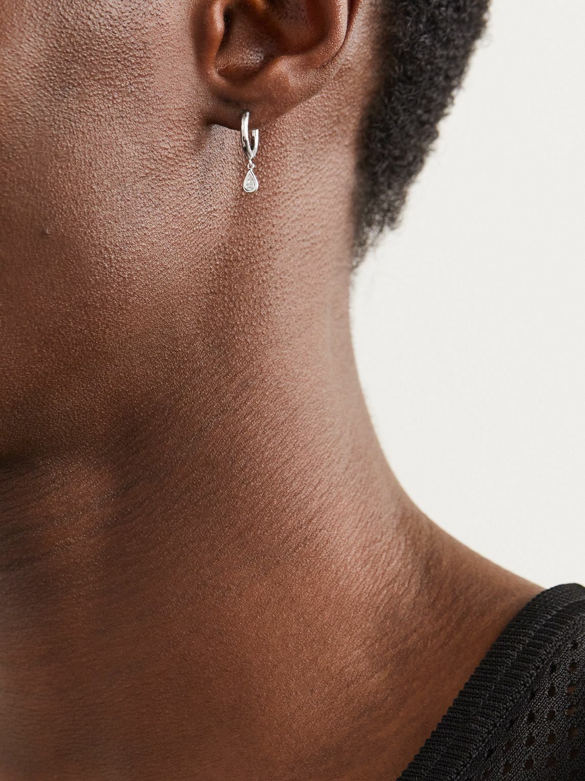 Octavia Elizabeth - Charmed Micro Gabby White Gold Diamond Single Hoop ...