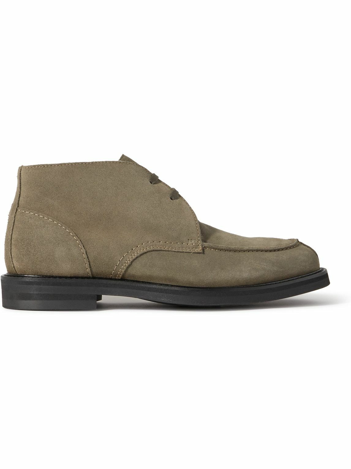 Mr P. - Andrew Split-Toe Shearling-Lined Waxed-Suede Chukka Boots ...