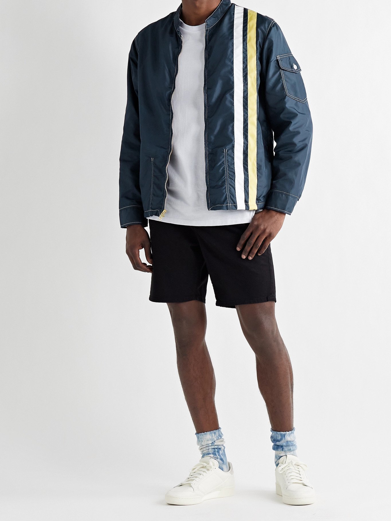 BIRDWELL - Le Mans Racing Striped SurfNyl Jacket - Blue Birdwell