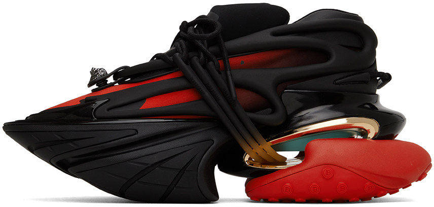 Balmain Black & Red Unicorn Sneakers Balmain