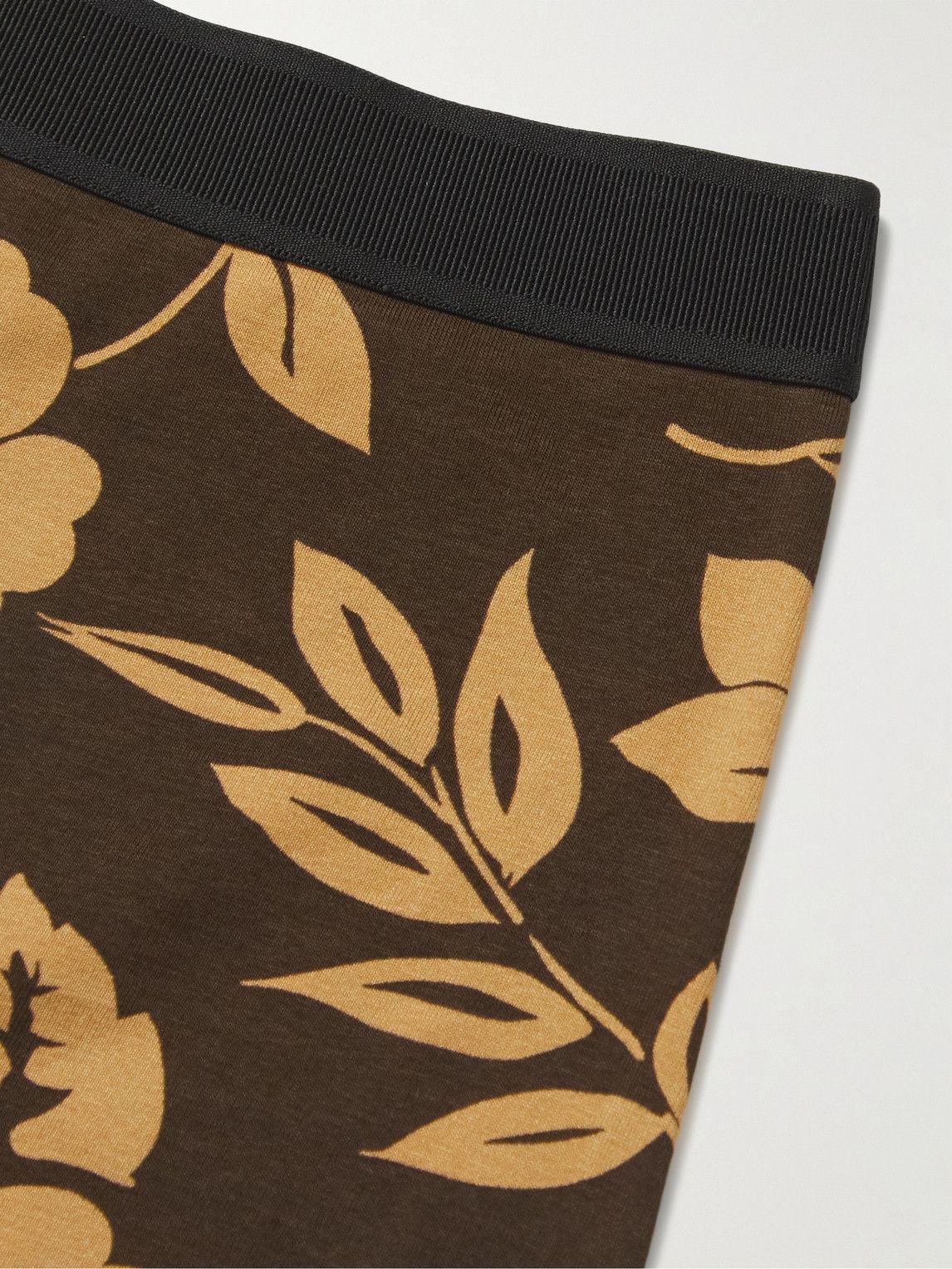 Tom Ford Floral Print Stretch Cotton Jersey Boxer Briefs Brown Tom Ford
