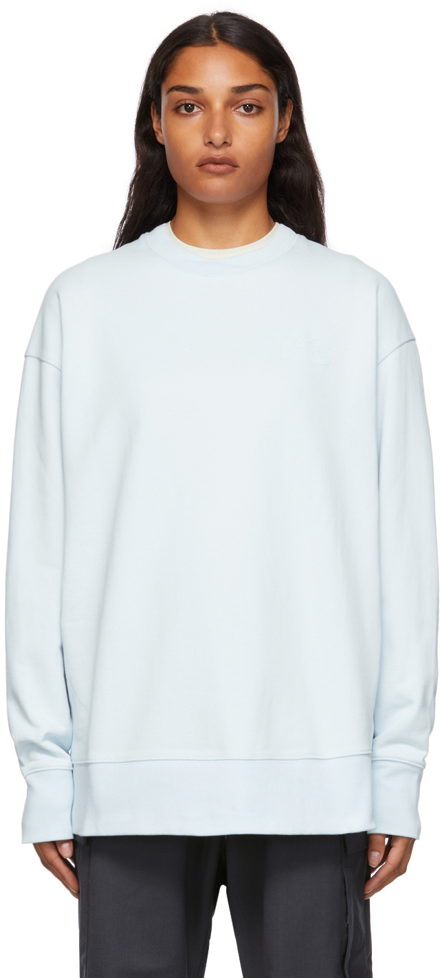 Y-3 Blue Logo Crew Sweatshirt Y-3