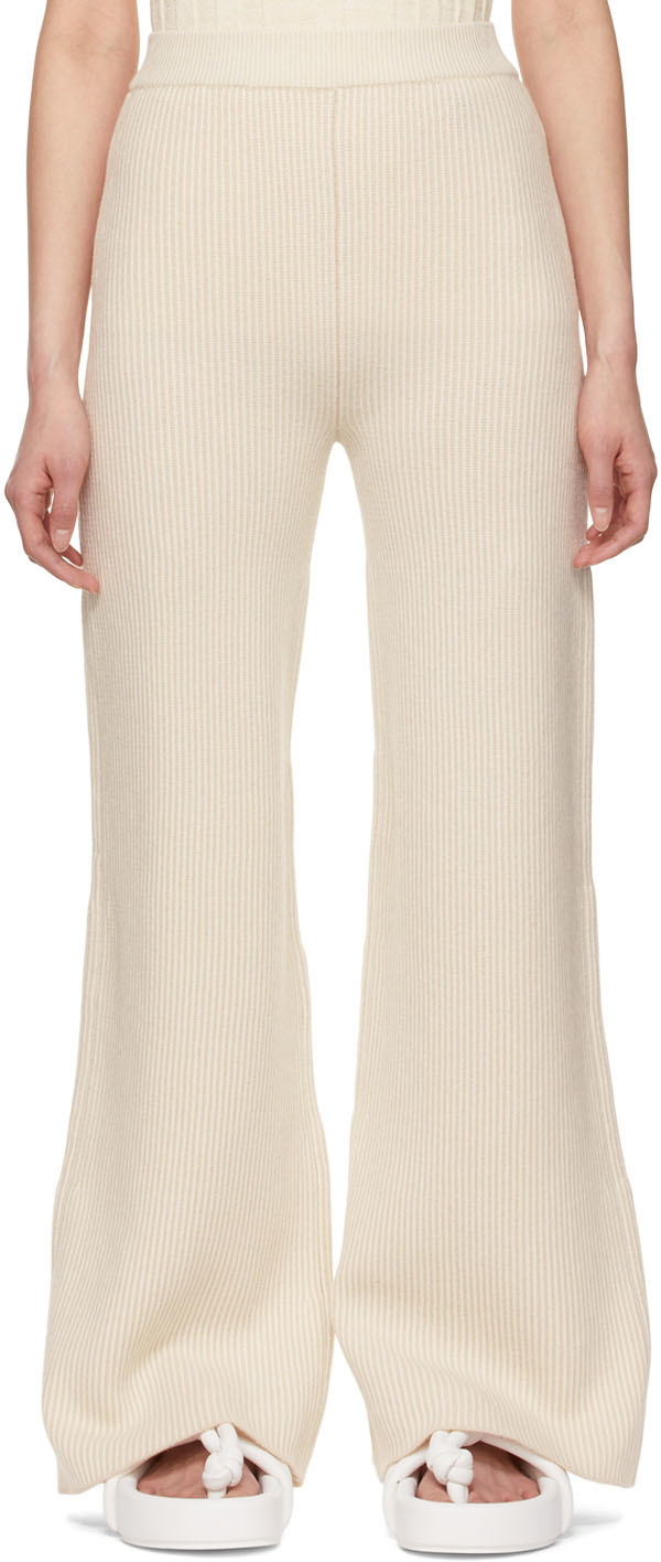 Joseph Beige Merino Wool Lounge Pants Joseph