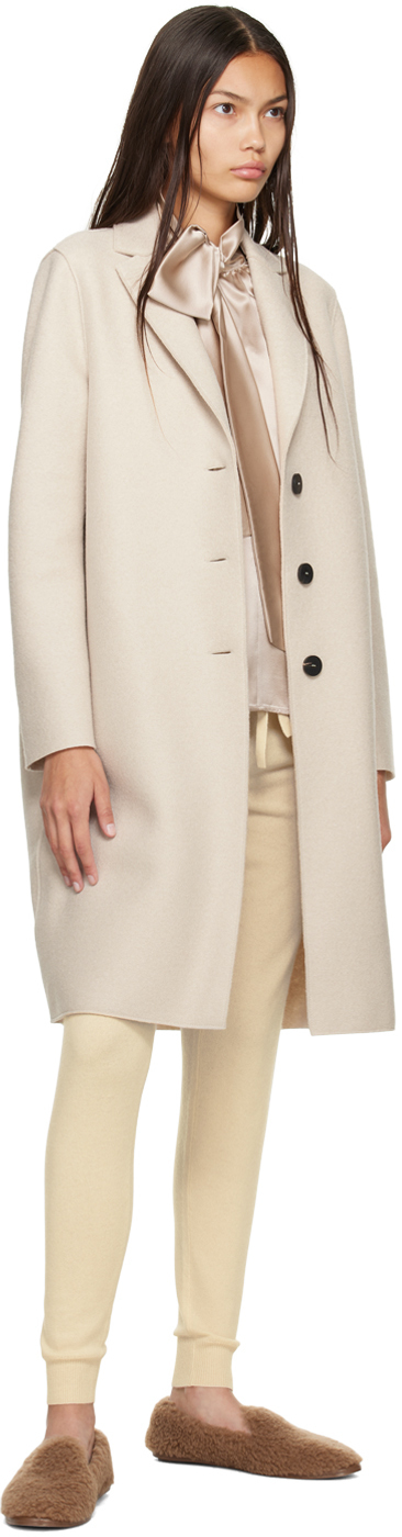 Harris Wharf London Beige Buttoned Coat Harris Wharf London