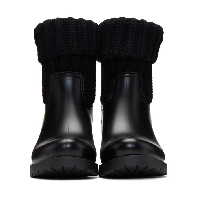 Moncler Black PVC Ginette Boots Moncler
