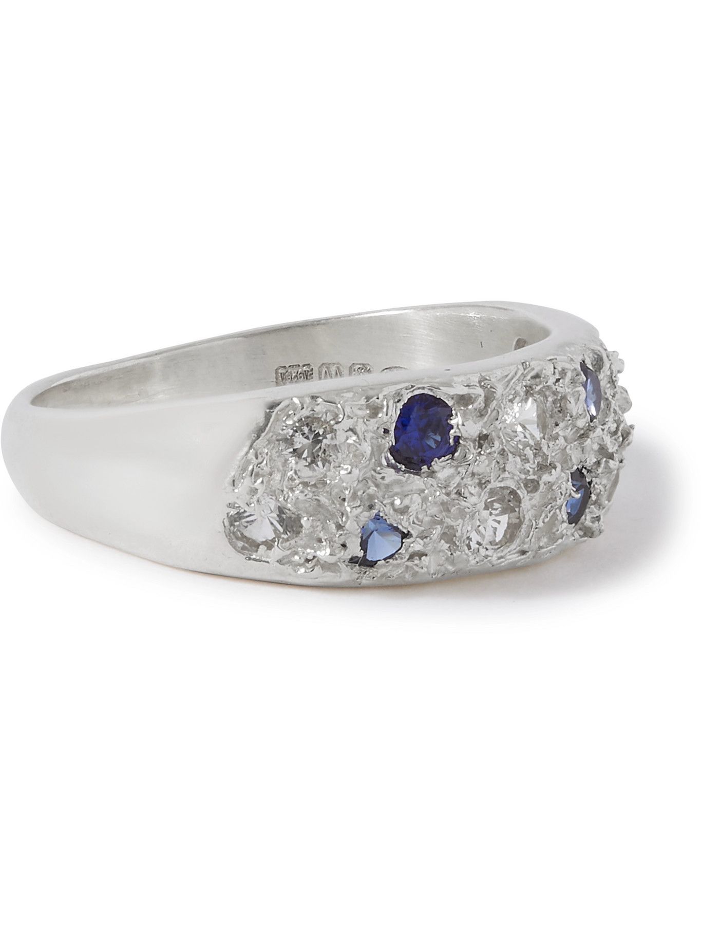 Bleue Burnham - The Mini Riviera Sterling Silver and Sapphire Ring ...
