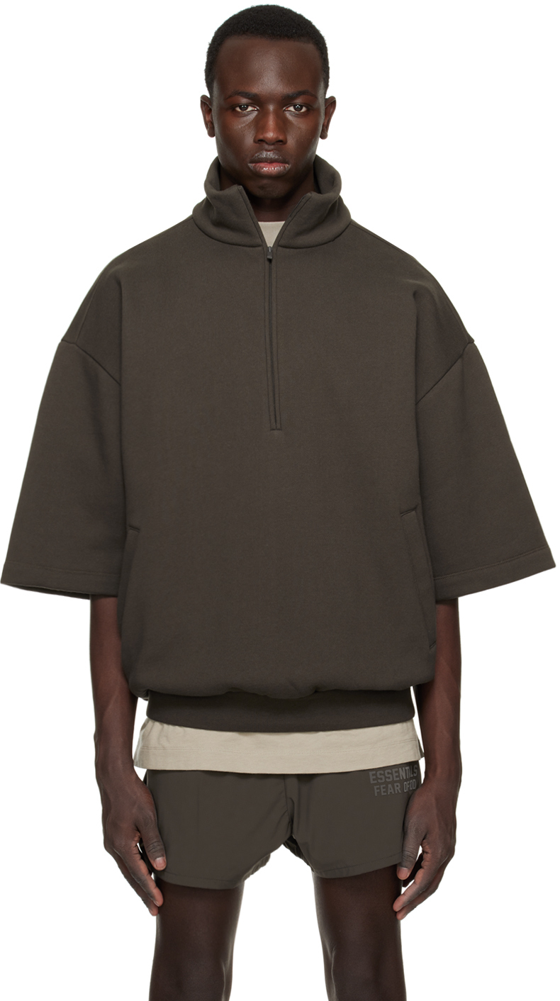 Essentials Gray Half-Zip Sweatshirt Essentials