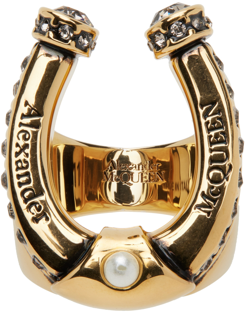 Alexander McQueen Gold Horse Shoe Ring Alexander McQueen
