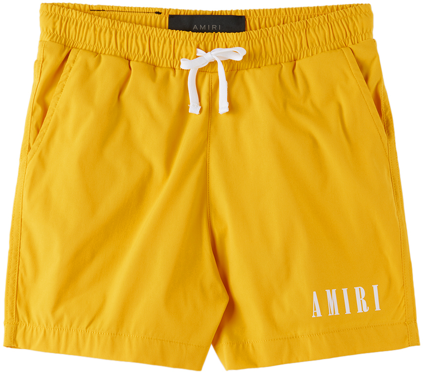 AMIRI Kids Yellow Tie-Dye Swim Shorts Amiri