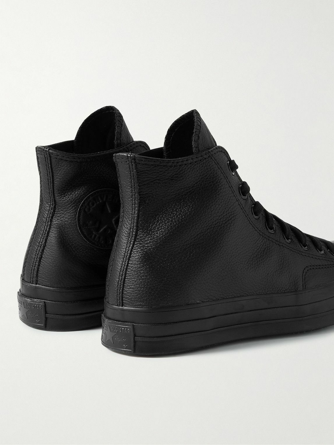 Converse - Chuck 70 Full-Grain Leather High-Top Sneakers - Black Converse