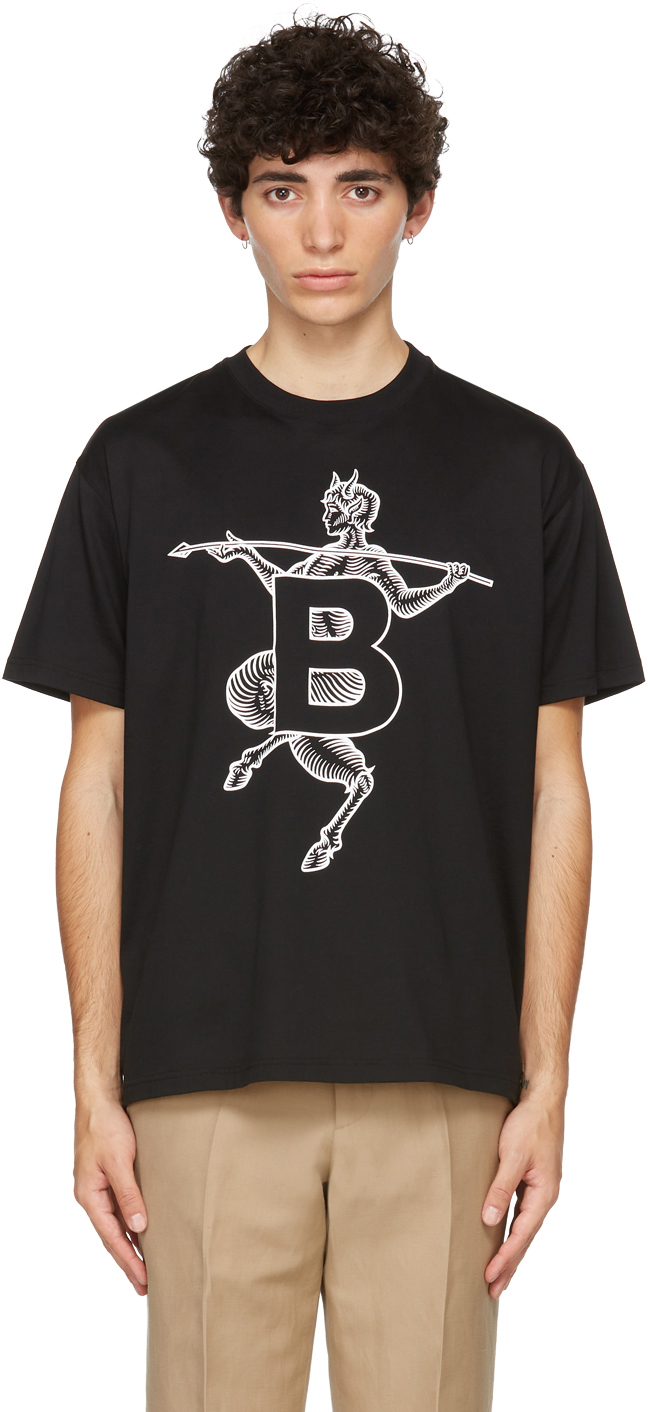Burberry Black Mythical Alphabet Large 'B' T-Shirt Burberry