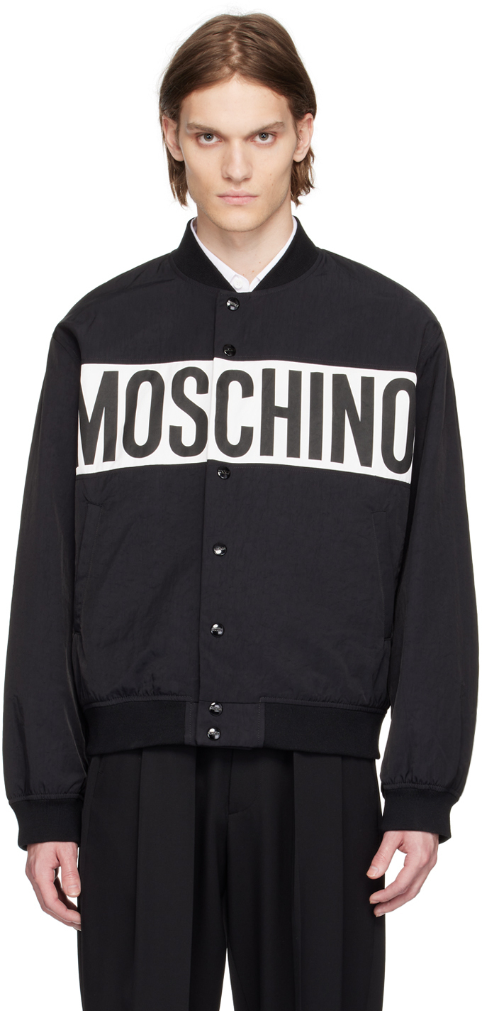 Moschino Black Printed Bomber Jacket Moschino